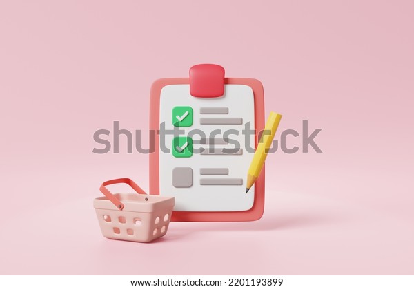 Shopping List Correct Mark Checkbox Paper Stock Illustration 2201193899 ...