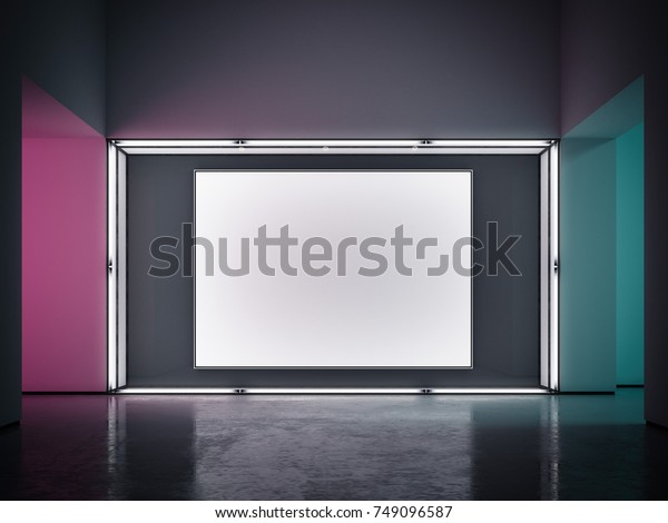 Showcase Big Blank Banner Light Inside Stock Illustration 749096587 ...