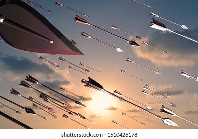 Shower Arrows Raining Down 3d Illustration Stock Illustration 1510426178