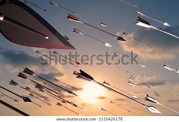 Shower Arrows Raining Down 3d Illustration Stock Illustration 1510426178