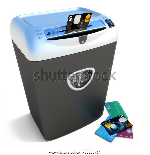Shred Credit Shredder Shredding Stack Credit Stock Illustration ...