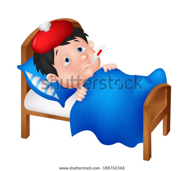 Sick Boy Lying Bed Stock Illustration 188762366 | Shutterstock