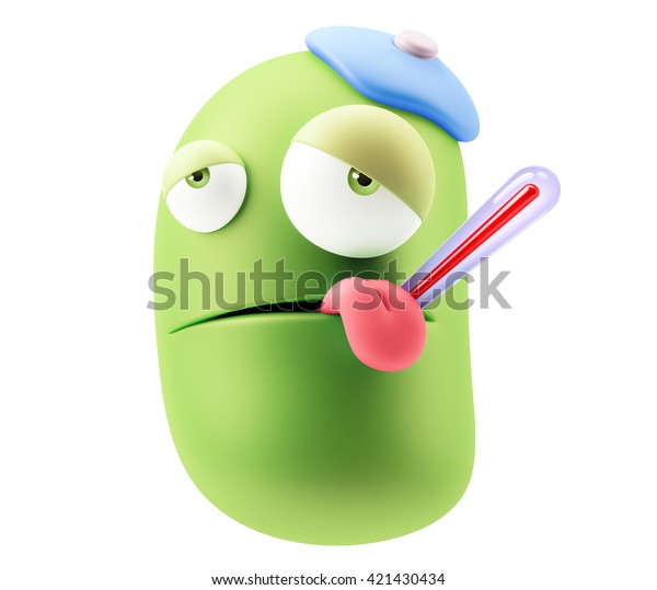 Sick Emoticon Face 3d Rendering Stock Illustration 421430434 | Shutterstock
