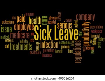 Sick Leave Word Cloud Concept On Stock Illustration 495016204 ...