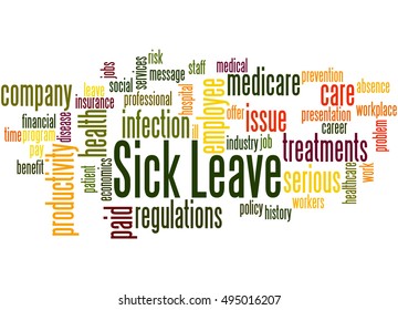 Sick Leave Word Cloud Concept On Stock Illustration 495016207 ...