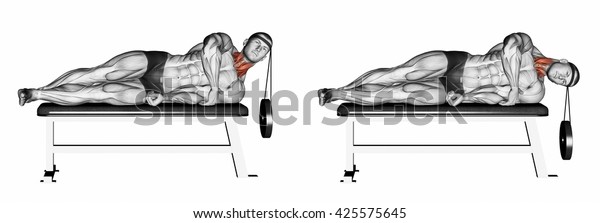 Side Lifting Head Lying 3d Illustration Stock Illustration 425575645 ...