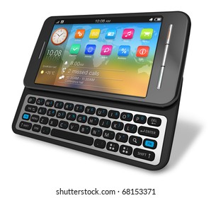 Side Slider Touchscreen Smartphone Stock Illustration 68153371 ...