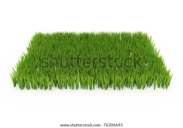 Side View 3d Green Grass Field Stock Illustration 76306645
