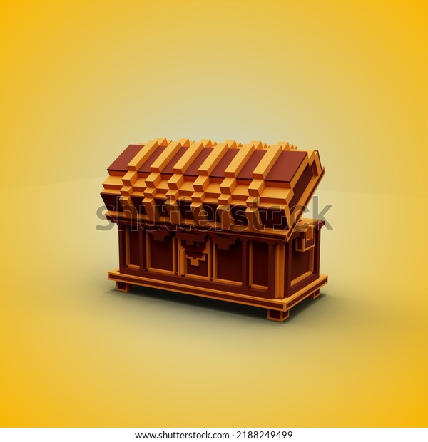 Side View 3d Rendering Voxel Open Stock Illustration 2188249499 ...