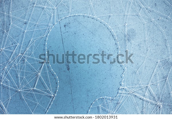 Side View Abstract Head Outline On Stock Illustration 1802013931 ...