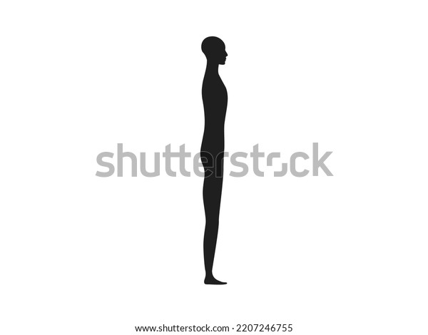 Side View Agender Human Body Silhouette Stock Illustration 2207246755 ...