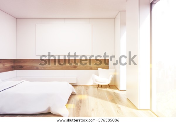 Side View Bedroom Double Bed White Stock Illustration 596385086 ...