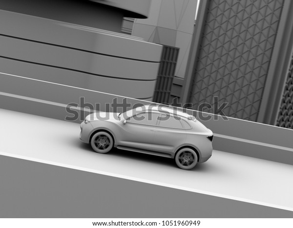 Side View Clay Rendering Electric Suv Stock Illustration 1051960949
