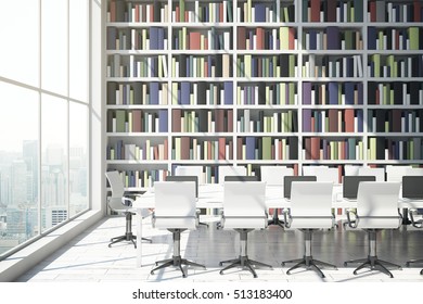 Side View Creative Library Interior Table Stock Illustration 513183400 ...