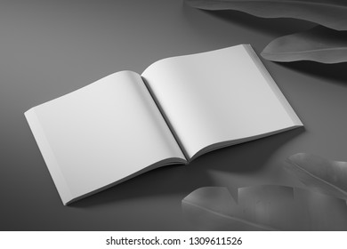 Side View Empty White Unfolded Book Stock Illustration 1309611526 ...