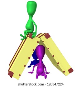 Side View Green Puppet Sit On Stock Illustration 120347224 | Shutterstock