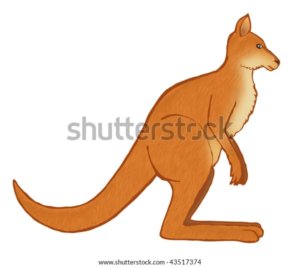 Side View Kangaroo Illustration arkistokuvitus 43517374