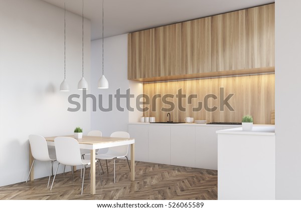 Side View Kitchen Interior Long Counter Stock Illustration 526065589 ...