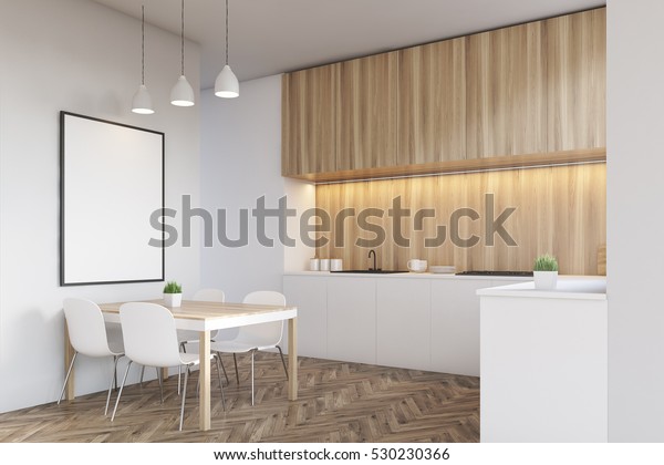 Side View Kitchen Interior Long Counter Stock Illustration 530230366 ...