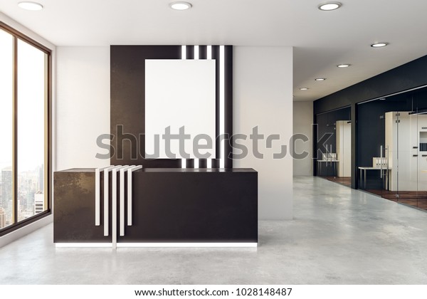 Side View Modern Reception Desk Office Stock Illustration 1028148487 ...