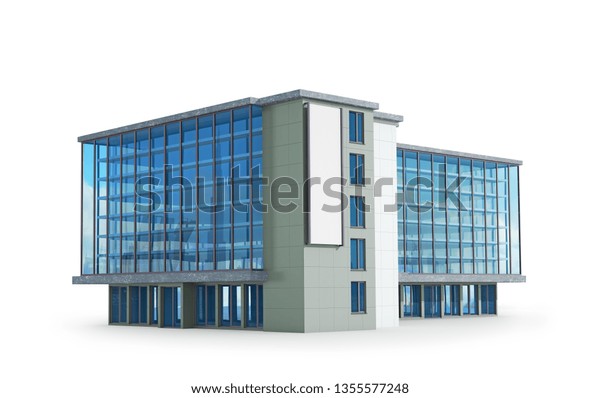Side View Office Building 3d Illustration Stock Illustration 1355577248 ...