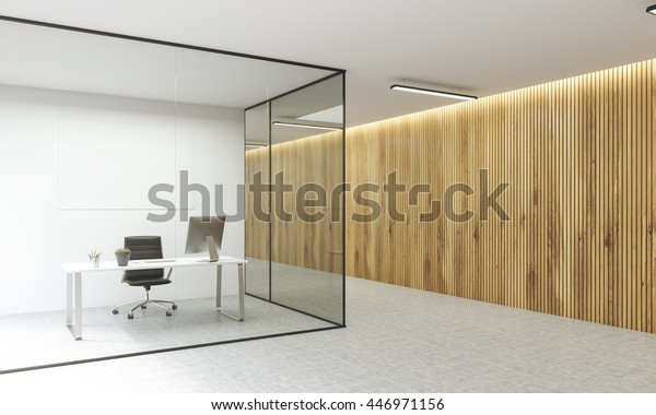 Side View Office Interior Blank Whiteboard Stock Illustration 446971156