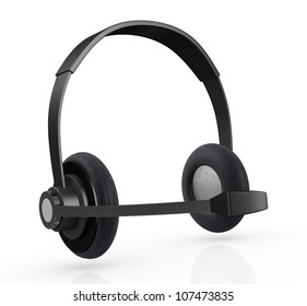 Side View One Black Headset 3d Stock Illustration 107473835 | Shutterstock