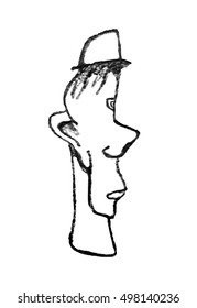 Side View Pencil Drawing Comic Style 스톡 일러스트 498140236 | Shutterstock