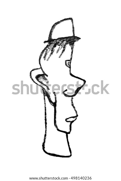 Side View Pencil Drawing Comic Style 스톡 일러스트 498140236 | Shutterstock