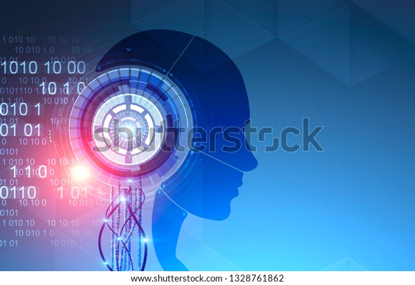 Side View Robot Head Silhouette Wires Stock Illustration 1328761862 ...