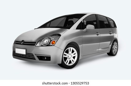 Side View White Minivan 3d Stock Illustration 1305746644 | Shutterstock