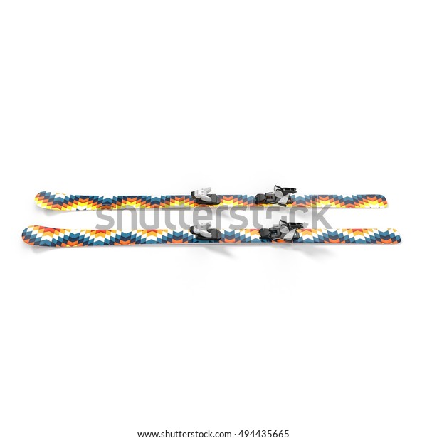 Side View Skis Isolated On White Stock Illustration 494435665 ...