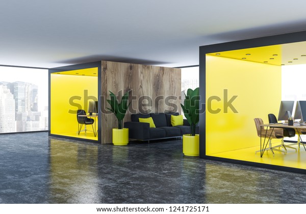 Side View Two Open Space Offices Stock Illustration 1241725171 ...