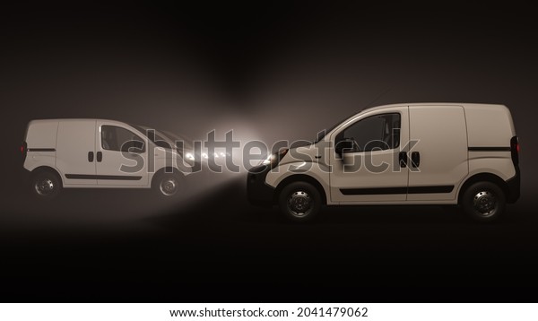 Side View White Mini Van Convoy Stock Illustration 2041479062 ...