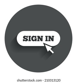 Sign Cursor Pointer Sign Icon Login Stock Illustration 210313120 ...