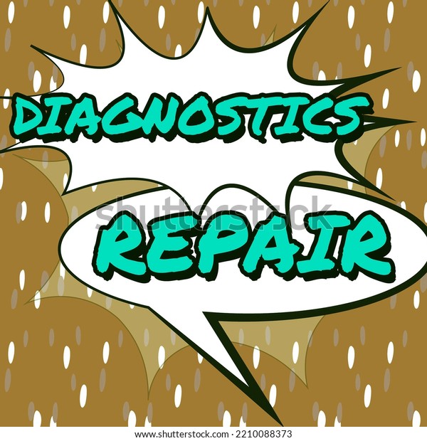 Sign Displaying Diagnostics Repaira Program Routine Stock Illustration ...