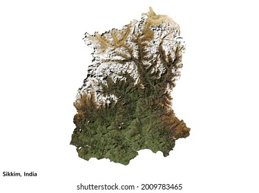 Sikkim India Map 3d Rendering Stock Illustration 2009783465 | Shutterstock