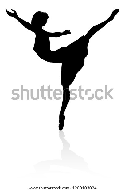 Silhouette Ballet Dancer Dancing Pose Position Stock Illustration ...