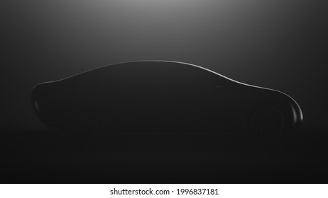 Silhouette Black Unrecognizable Car Prototype 3d Stock Illustration ...