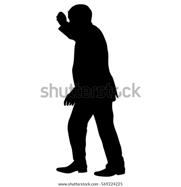 Silhouette Man His Hand Raised Illustration Stock Illustration 569224225 Silhouette Man His Hand Raised Illustration Stock Illustration 569224225