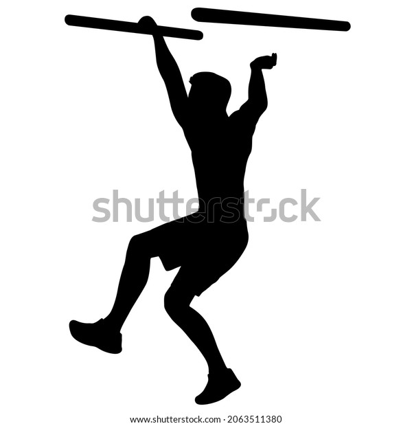 Silhouette Pull Workout Steps On White Stock Illustration 2063511380 ...