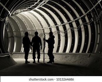 Silhouette Workers Mine Stock Illustration 147162443 | Shutterstock
