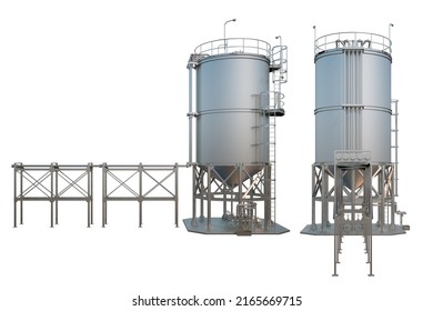Silo Tower Front Side View Isolated Stock Illustration 2165669715 ...
