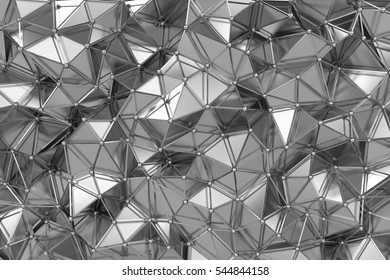 3d Render Abstract Triangular Silver Background Stock Illustration ...