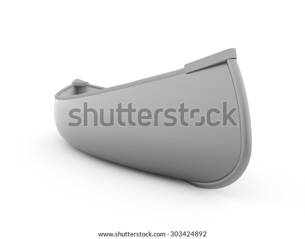 Silver Canoe Rendered On White Background Stock Illustration 303424892