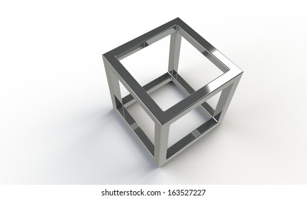 Silver Chrome 3d Cube Structure Isolated Stock Illustration 162735530 ...