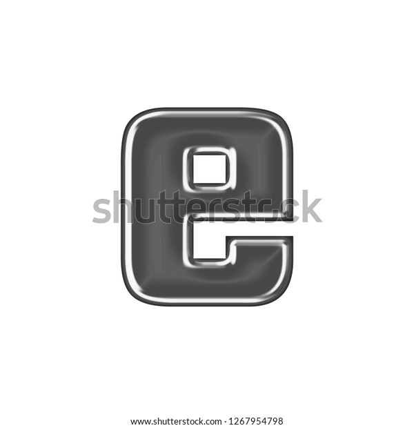 Silver Chrome Metallic Letter E Lowercase Stock Illustration 1267954798