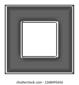 Silver Chrome Metallic Thick Square Outline Stock Illustration ...