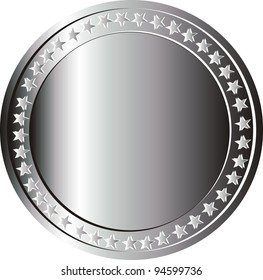 Empty Silver Coin Medal Isolated On Stock Illustration 649992439 ...