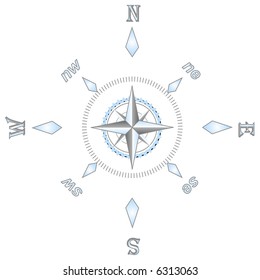 Silver Compass Stock Vector (Royalty Free) 11164282 | Shutterstock